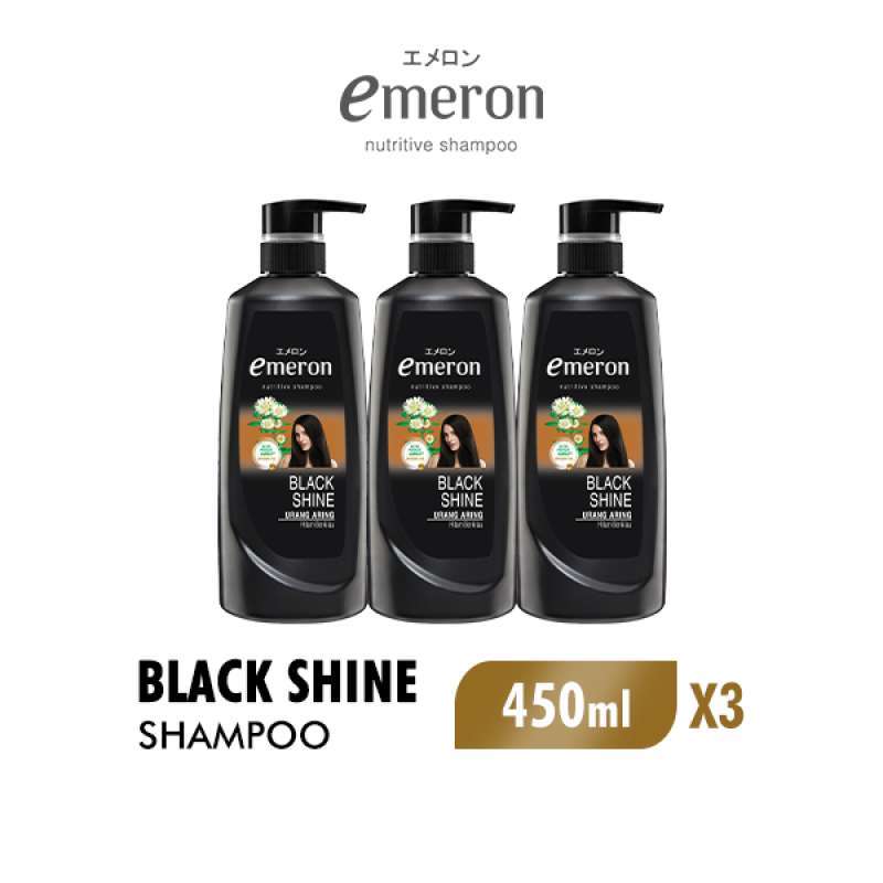 Promo Emeron Black & Shine Botol Shampoo 450 Ml X 3 Pcs Diskon 42% Di ...