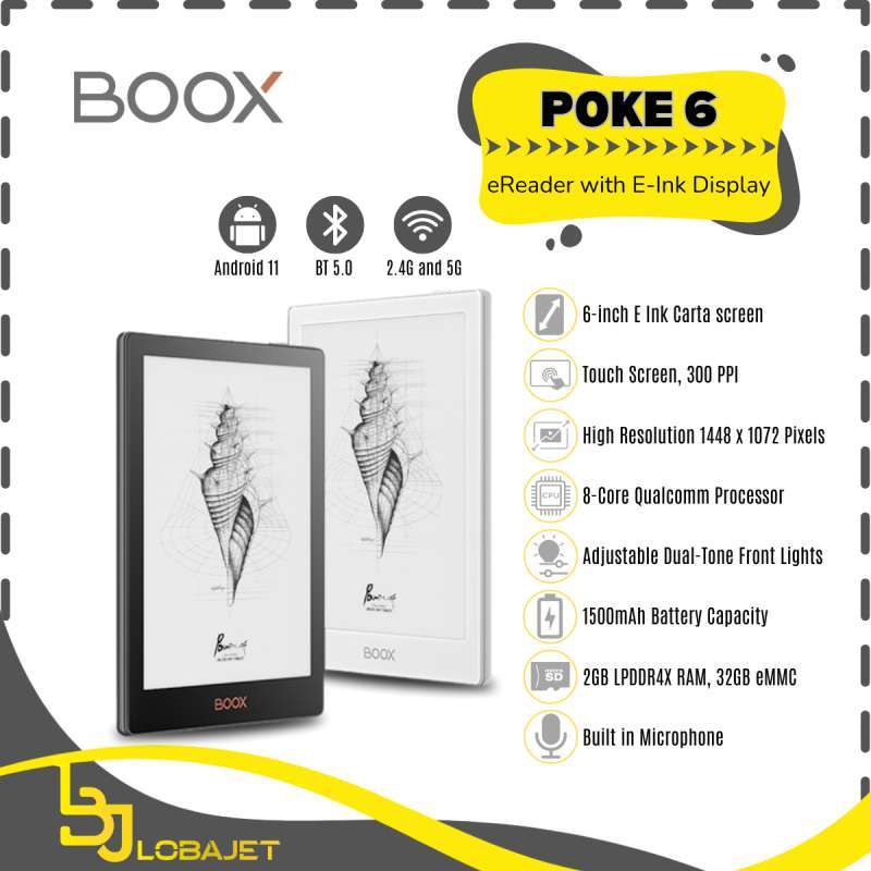 Jual Onyx Boox Poke 6 - 6-inch Ereader With E-ink Display - Android 11 ...