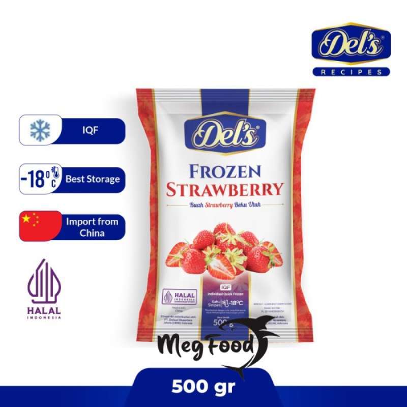 Jual Del's Frozen Strawberry Iqf / Buah Strawberry Beku Iqf Premium ...