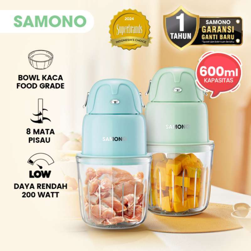Promo Samono Food Chopper 600ml Mpasi Food Grade Mesin Penghalus Daging ...