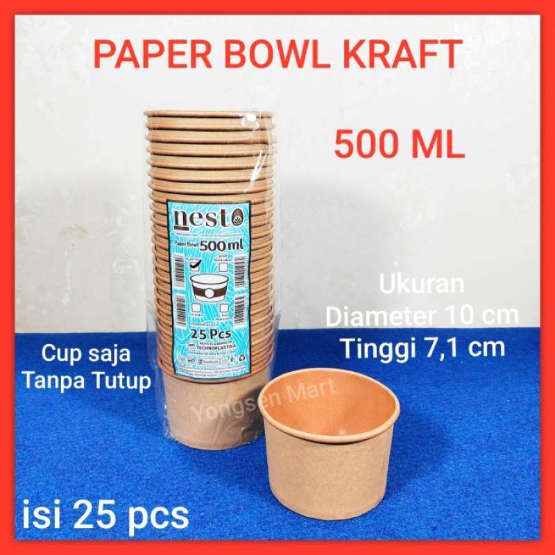 Jual Paper Bowl Coklat 500 Ml 💯 Harga Murah & Kualitas Terbaik April 2026