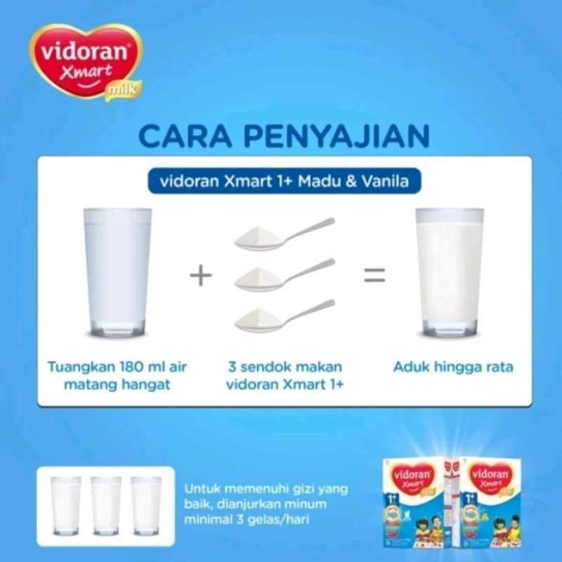Jual Vidoran Xmart 3+ Vanila, Susu Formula Untuk Anak Usia, 3-5 Tahun ...