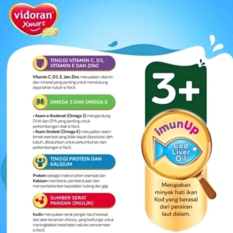 Jual Vidoran Xmart 3+ Vanila, Susu Formula Untuk Anak Usia, 3-5 Tahun ...