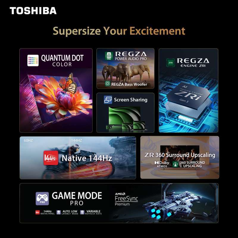 Promo Toshiba Tv 75 4k 144hz Ai Smart Tv - Dolby Vision Iq + Atmos ...