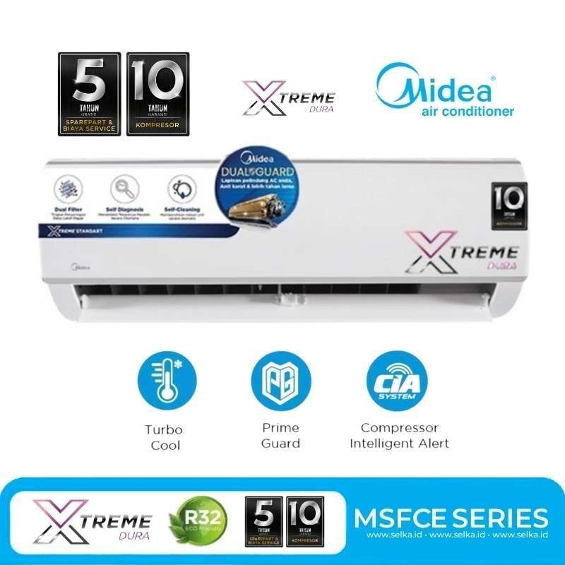 Jual Ac Midea Msfce-05crn2x Terbaru 2025 1/2 Pk - Double Gold Fin ...