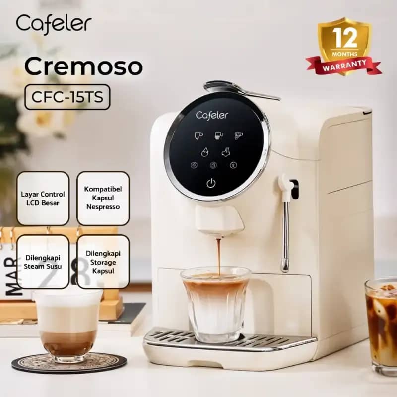 Promo Cafeler Mesin Kopi Kapsul 2 Thermoblock + Milk Frother Steam Wand ...