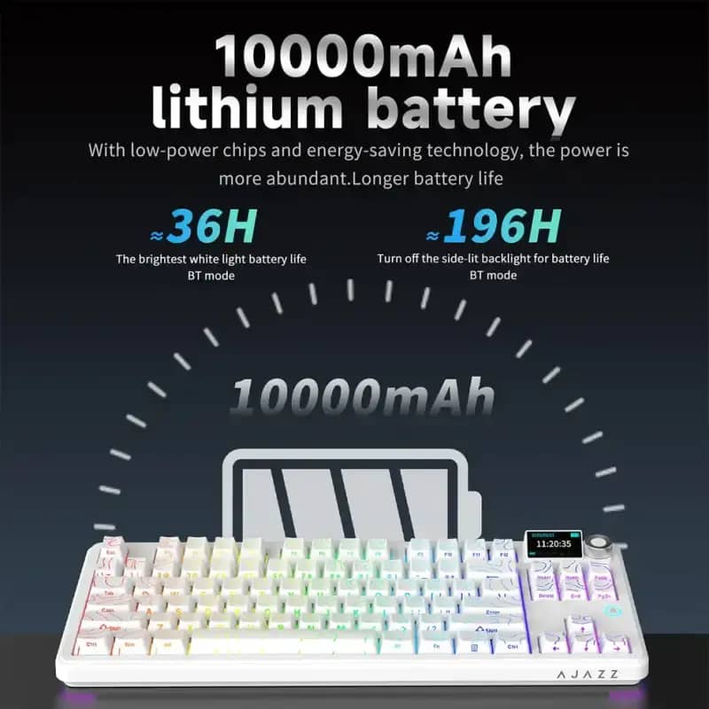 Promo Ajazz Ak870 / Ak-870 V2 Tkl Keyboard Gaming Mechanical 3-mode Rgb ...