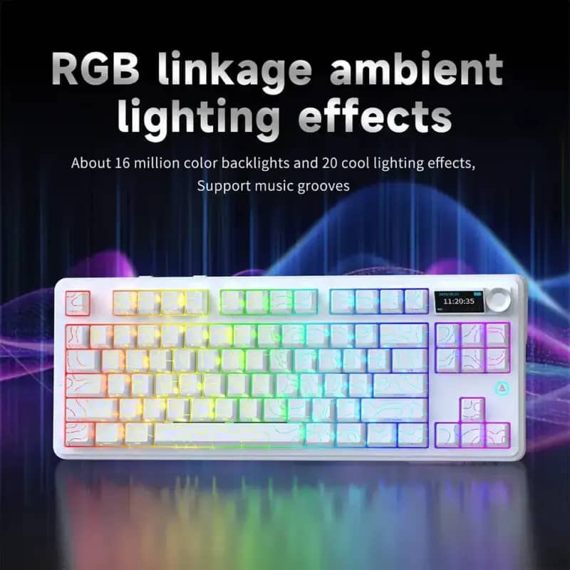 Promo Ajazz Ak870 / Ak-870 V2 Tkl Keyboard Gaming Mechanical 3-mode Rgb ...