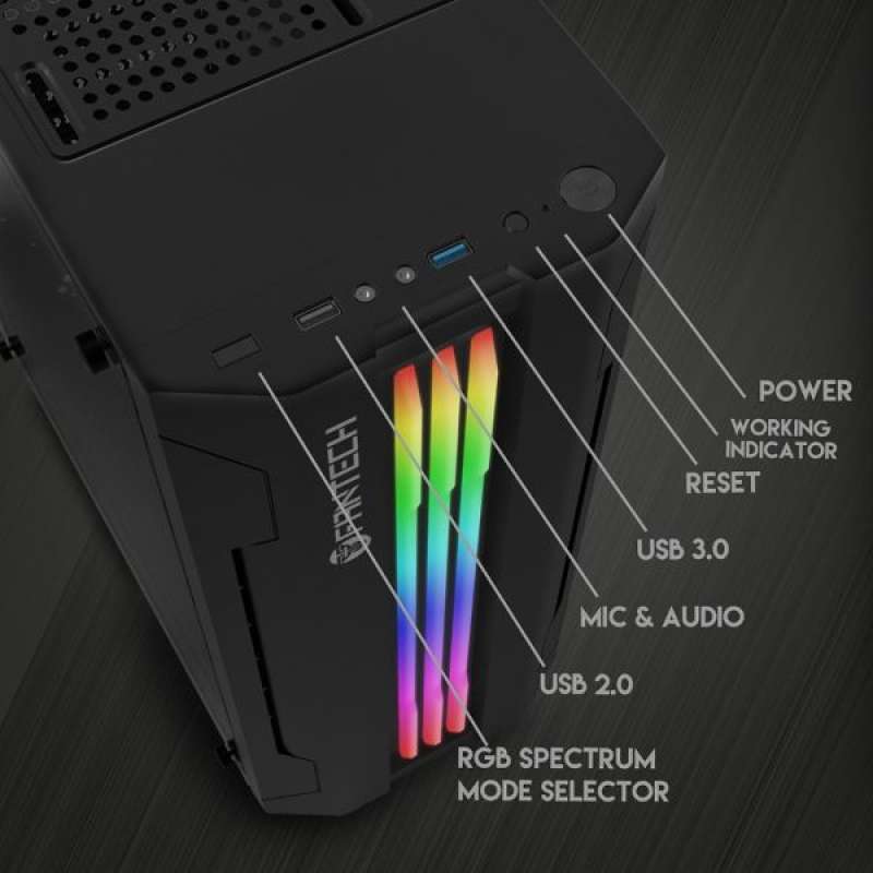 Jual Fantech Strike Cg72 Tempered Glass Casing Komputer Pc Gaming Case ...
