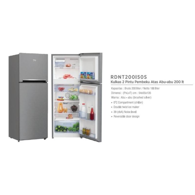 Jual Beko Kulkas 2 Pintu Rdnt200i50s (200 L) No Frost - Low Watt - Gray ...