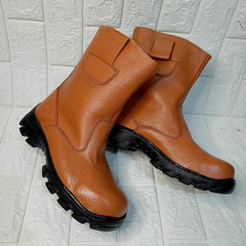 Promo Mojo S-803 Coklat Sepatu Boots Kulit Ujung Besi Untuk Outdoor ...