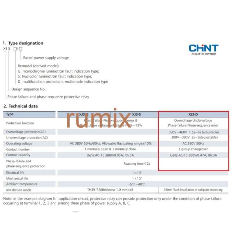 Promo Phase Failure Relay Chint Xj3-d Chint Xj3d 308v Ac Over Under ...