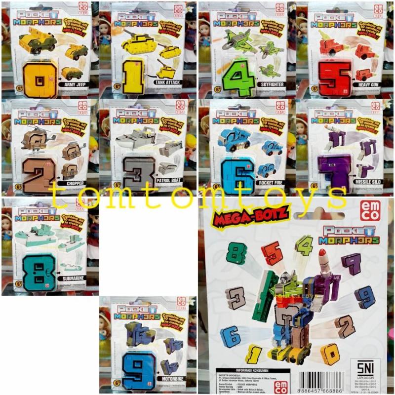 Jual Emco Pocket Morphers Numbers Robot Angka Megabotz Mainan ...