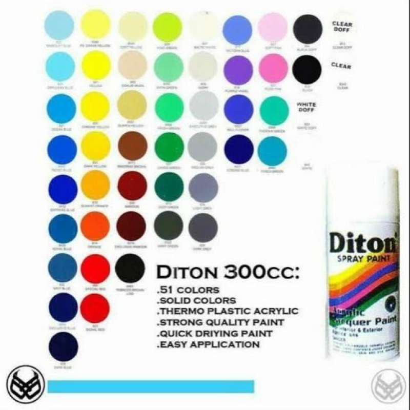 Jual Cat Semprot/ Pilox Diton Spray Ukuran 300 Ml Dan 150 Ml Warna Lainnya - Metalic Colours ...