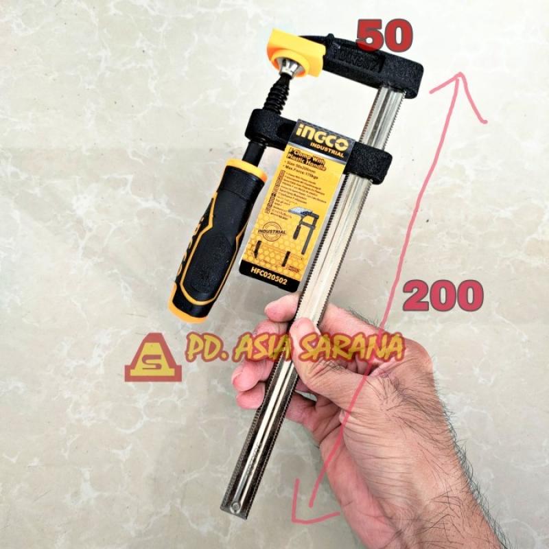 Jual [50x200mm] F Clamp Bar Ingco Hfc020502 Klem Catok Penjepit Kayu ...