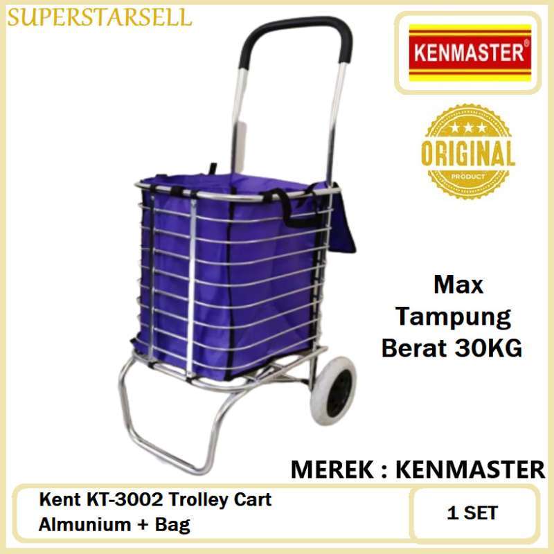 Jual Keranjang Troli Kent Kt-3002 Trolley Cart Almunium + Bag Keranjang ...