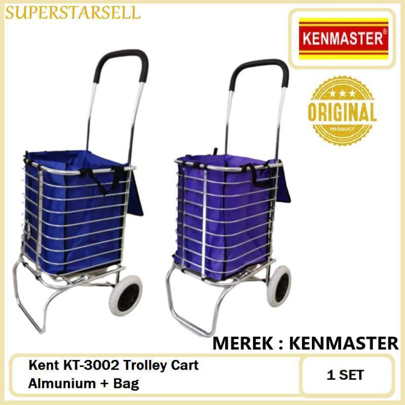 Jual Keranjang Troli Kent Kt-3002 Trolley Cart Almunium + Bag Keranjang ...
