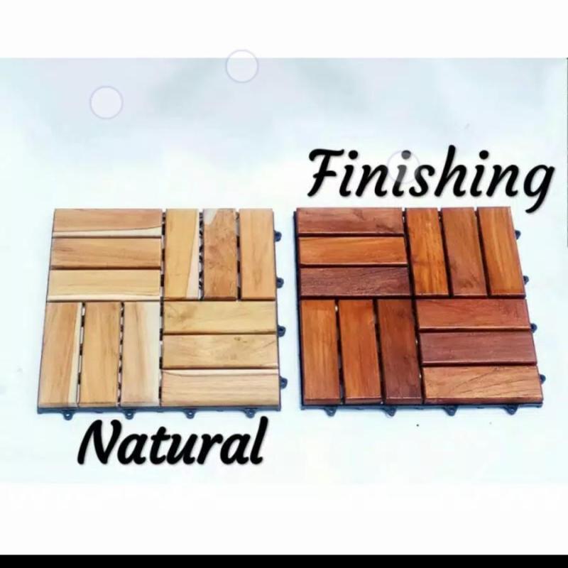 Jual Decking Tile/lantai Kayu Jati Bongkar Pasang 30 Cmx30cm - Miring ...