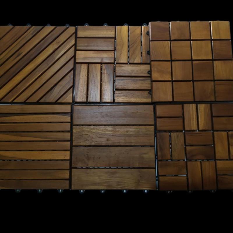 Jual Decking Tile/lantai Kayu Jati Bongkar Pasang 30 Cmx30cm - Miring ...