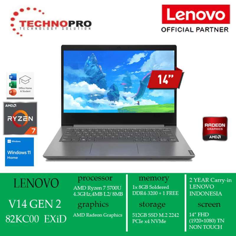 Promo Lenovo V G Alc Exid Amd Ryzen U Gb Gb Ssd Amd Radeon Graphics Windows