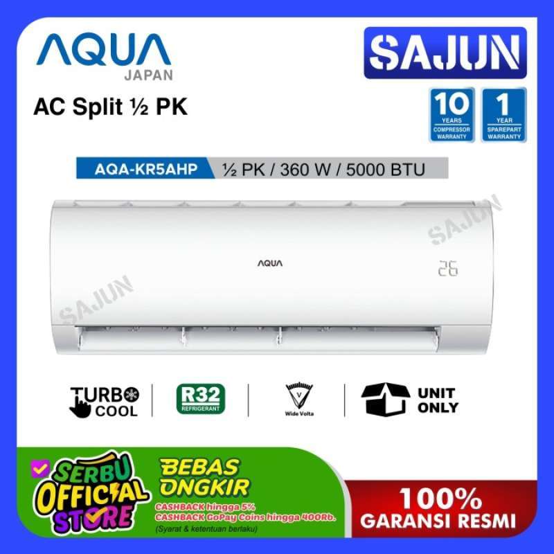 Promo AQUA AC SPLIT 1/2 PK AQA-KR5AHP TURBO COOL AC 0.5PK Diskon 33% di Seller Emma Store ...