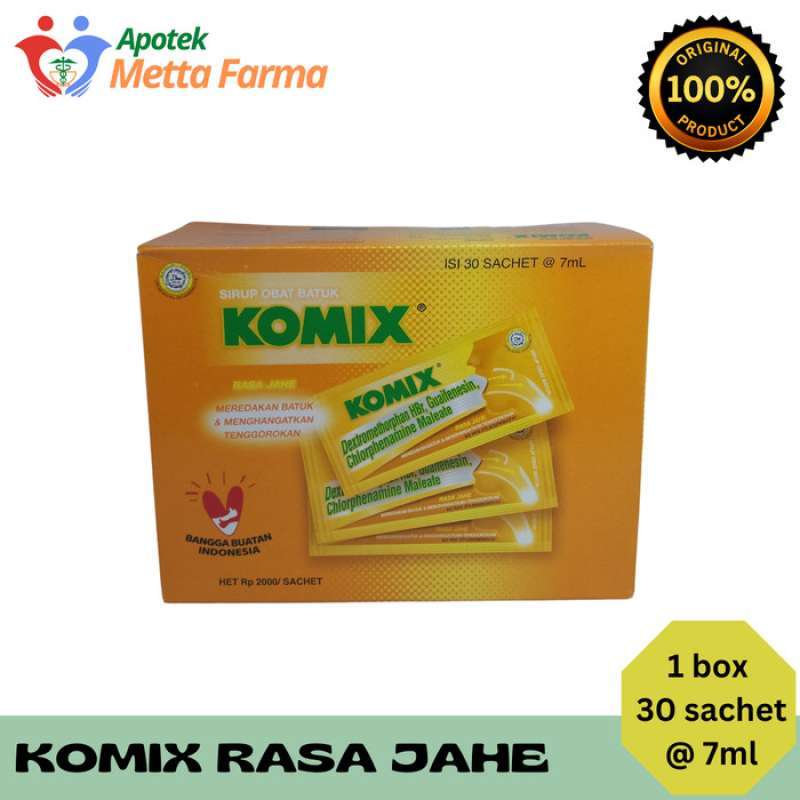 Jual Komix Rasa Jahe 1 Box 30 Sachet @7ml di Seller Apotek Metta Farma ...