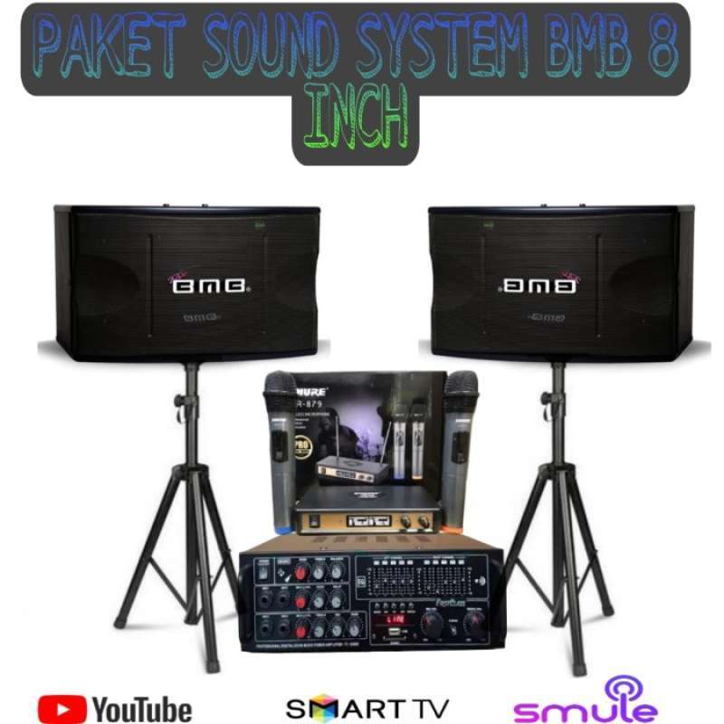 Promo Paket sound system audio masjid dan karaoke 2 speaker BMB 8 Inch ...