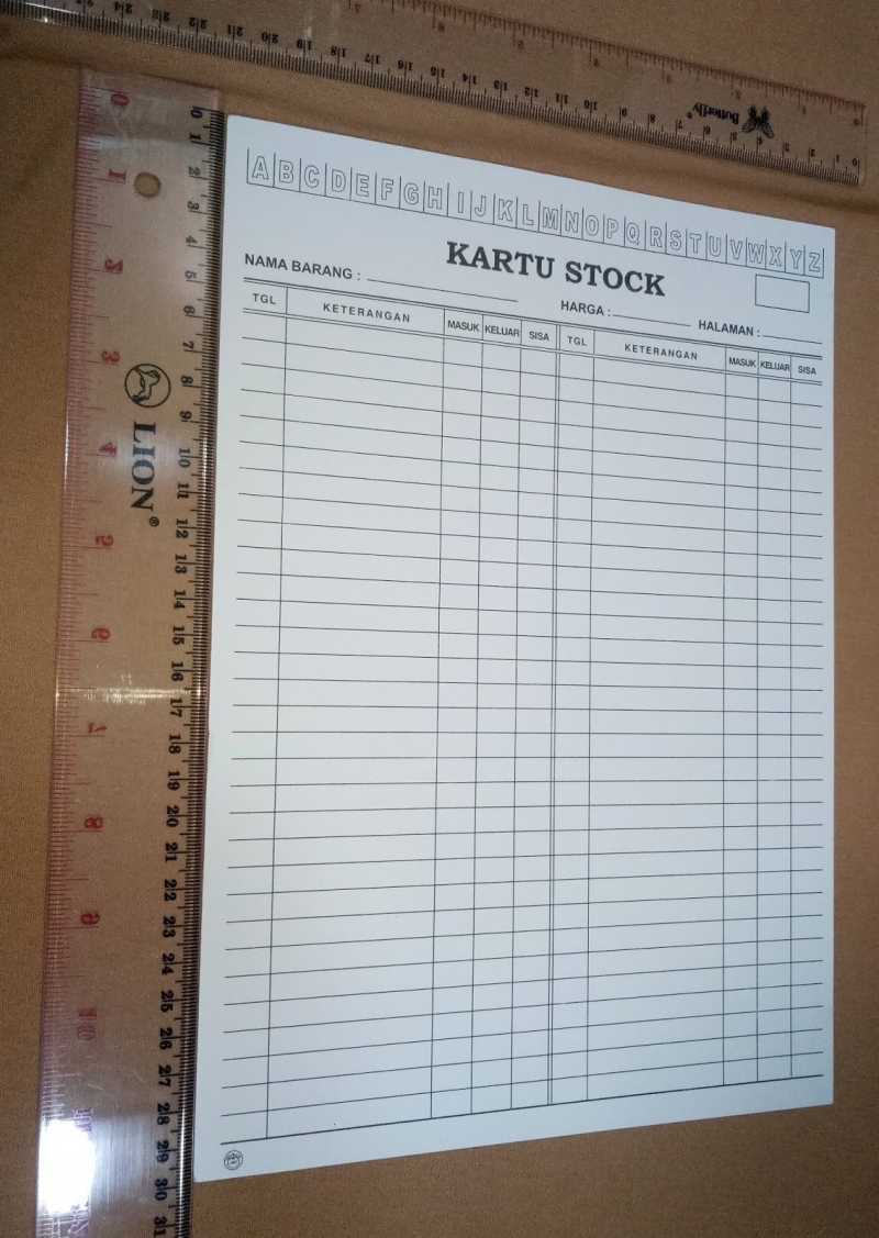 Jual Kartu Stock Stok Keluar Masuk Barang uk Besar F4 Folio Portrait ...