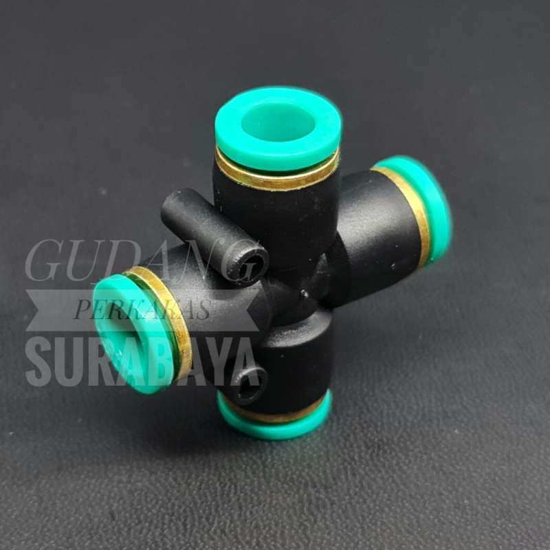 Jual Pneumatic Fitting Pu Union Cross Sambungan Selang Kompresor Selang ...