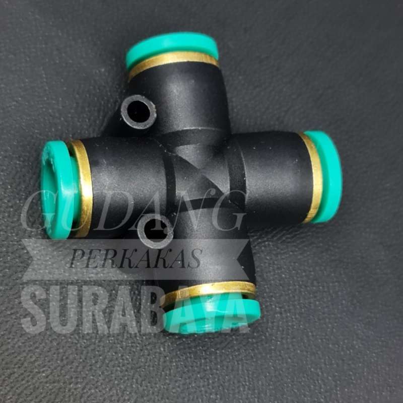 Jual Pneumatic Fitting Pu Union Cross Sambungan Selang Kompresor Selang Pu - Pza-08 Di Seller ...