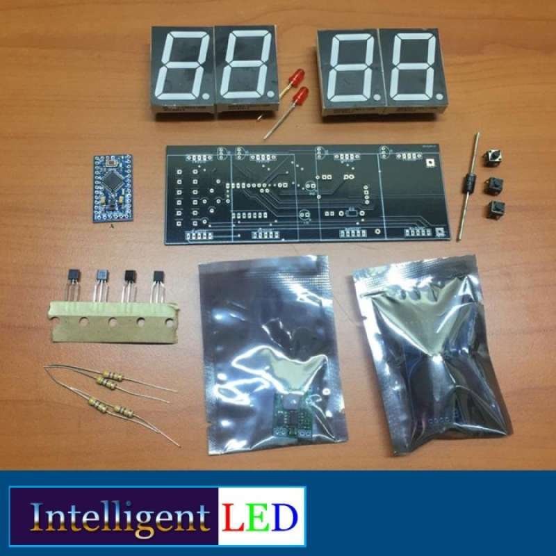 Jual DIY KIT Digital Clock Jam Digital Four Digits 1.5 Digital LED Red ...