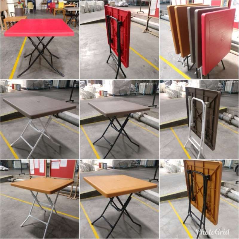 Promo Meja Makan Lipat Plastik + kaki besi lipat Diskon 23% di Seller ...