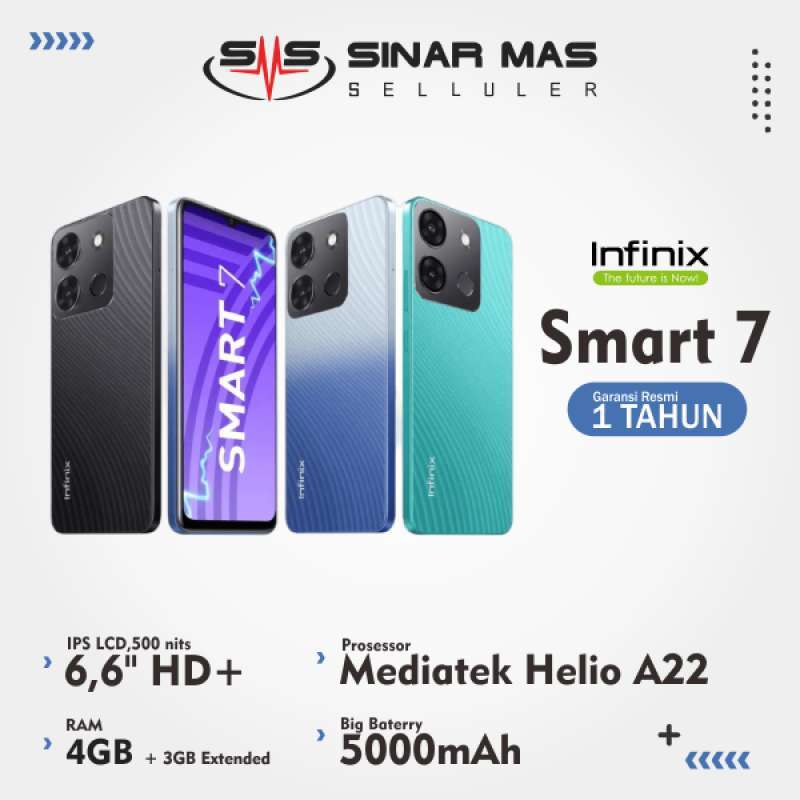 Jual Infinix Smart 7 Smartphone [4GB/64GB] Blue Garansi Resmi di Seller ...