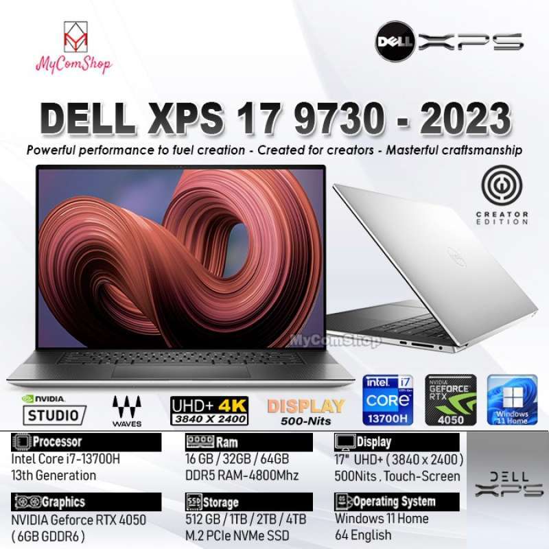 Jual DELL XPS 17 9730 i7-13700H 16GB RAM 512GB SSD RTX 4050 6GB 17-INCH - 16GB / 1TB UHD+ 4K ...