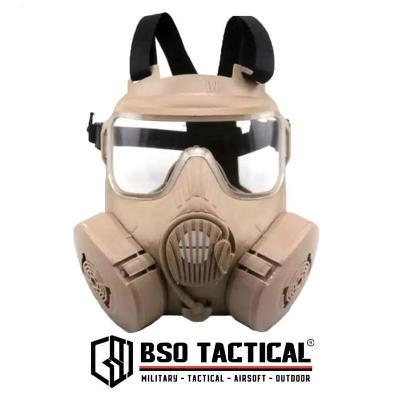 Jual Tactical Mask M50 Gen 2 Full Face Outdoor Gas Mask 2 Lens - Tan di ...