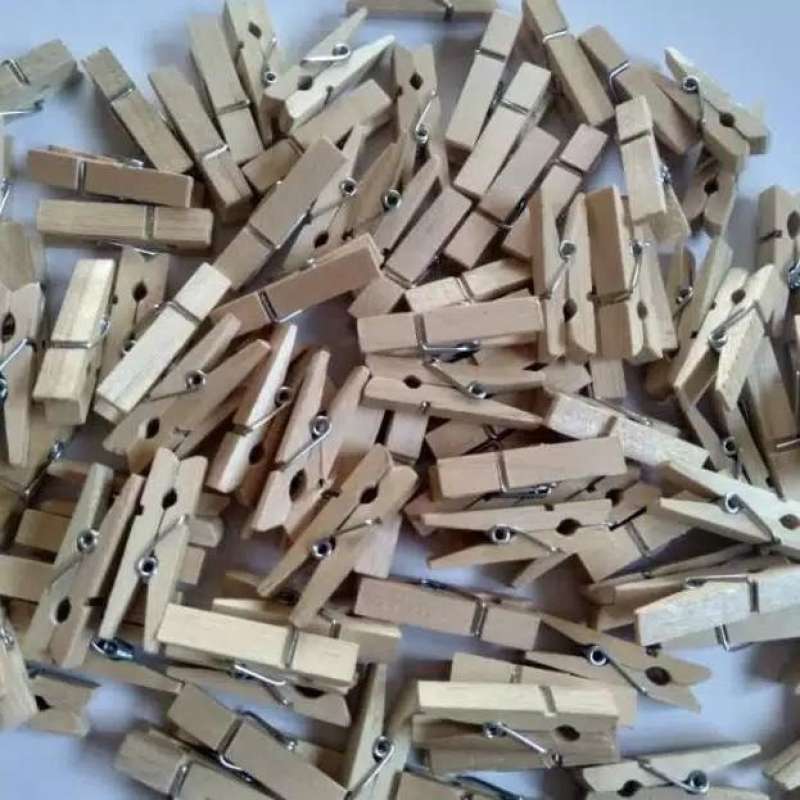 Jual Jepitan Kayu Polos Wooden Jepit Kertas Jepitan Display di Seller ...