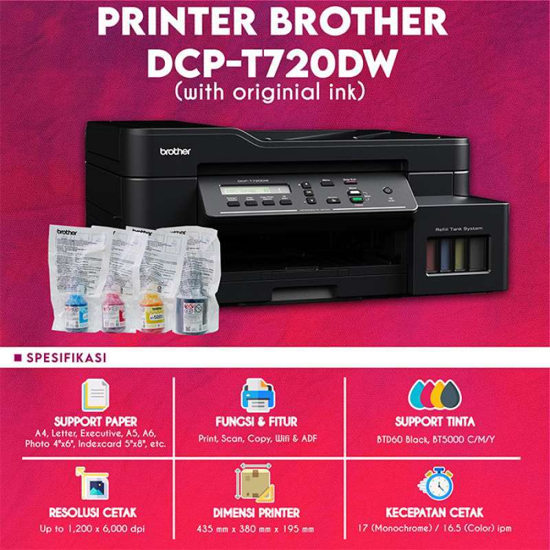 Jual Printer Brother Dcp-T720Dw Dcp T720Dw Wifi Print Scan Copy Duplex di Seller Gansirsa ...