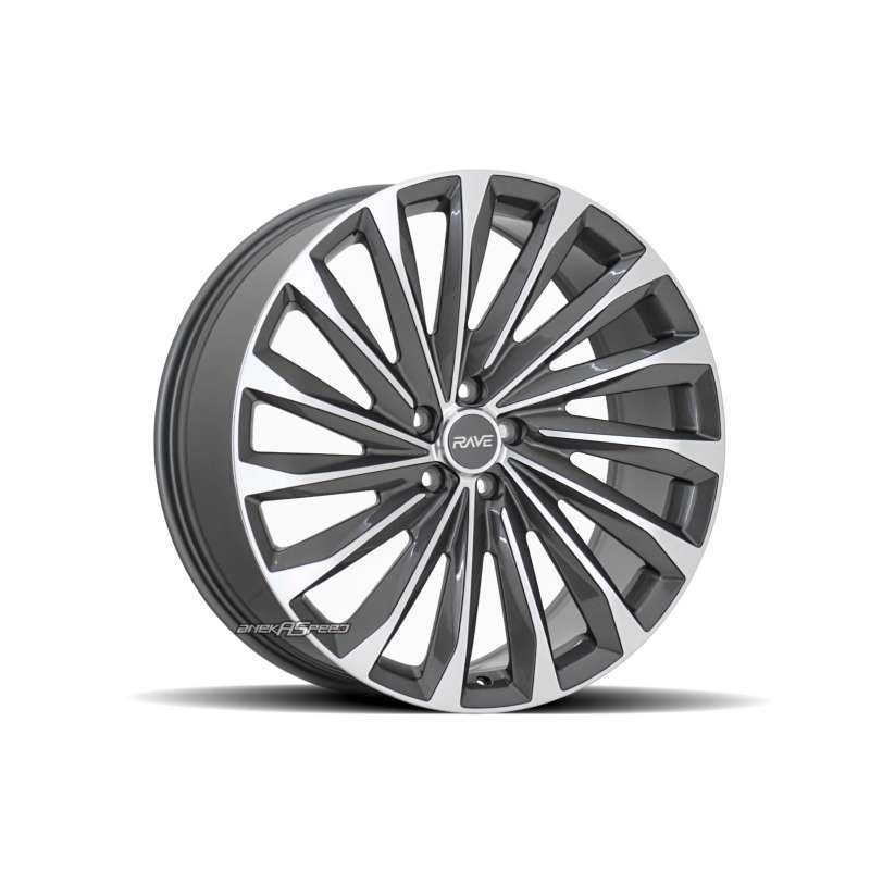 Jual Rave Calligra R22x9 Et42 -pcd 5x114.3 Machine Face With Gun Metal ...