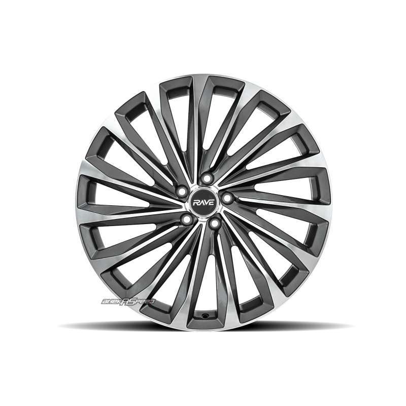 Jual Rave Calligra R22x9 Et42 -pcd 5x114.3 Machine Face With Gun Metal ...