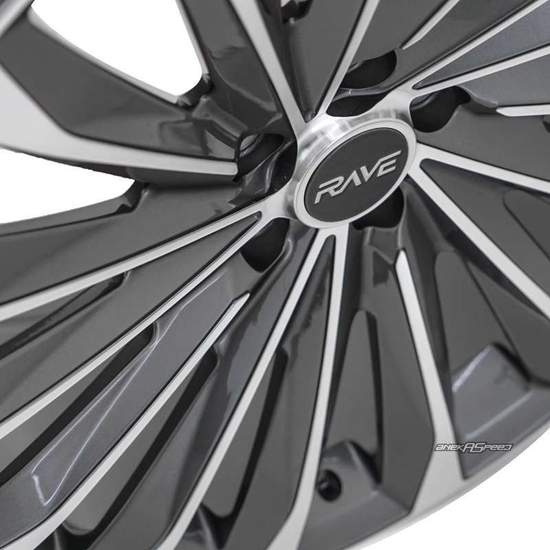 Jual Rave Calligra R22x9 Et42 -pcd 5x114.3 Machine Face With Gun Metal ...