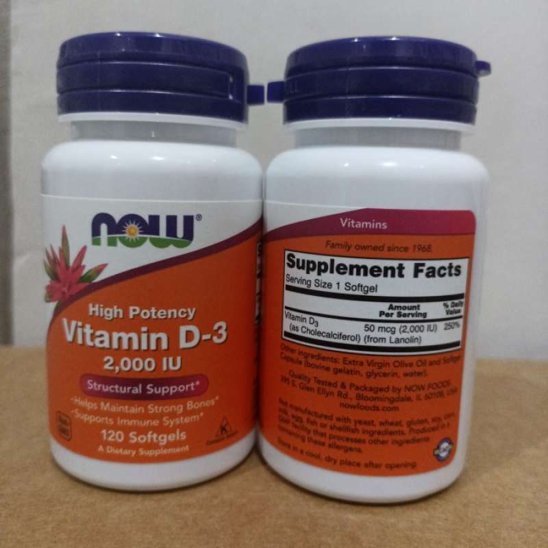 Promo Vitamin Now Foods Vitamin D3 2000 IU 120 softgels Diskon 16% di Seller INDAH JAYA STORES ...
