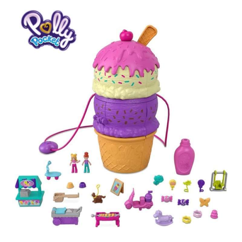 Promo Polly Pocket Mattel Spin And Reveal Ice Cream - Mainan Boneka ...