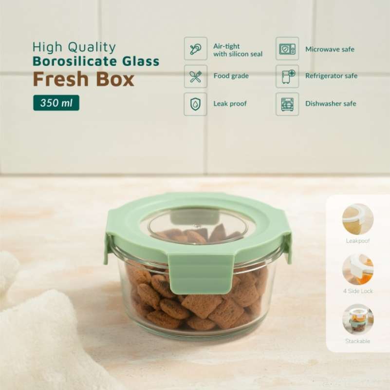 Promo Kotak Tempat Makan Kaca Glass Food Container Kedap Udara & Tahan ...