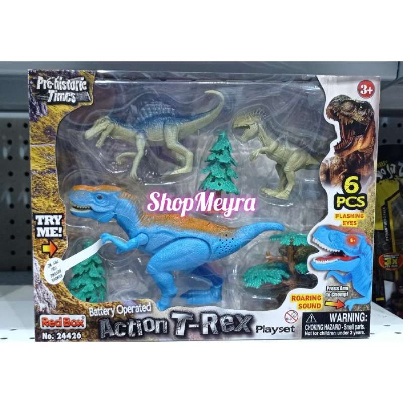 Promo Redbox Prehistoric Times Battery Operated Action T-Rex Playset ...