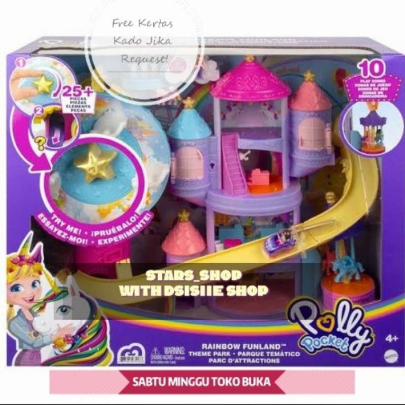Promo Polly Pocket Rainbow Funland Theme Park Playset Original Diskon ...