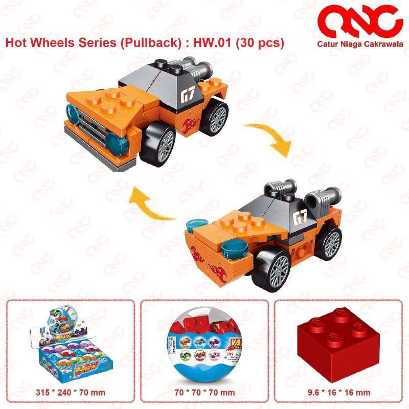 Jual CNC Brick Hot Wheels Pullback LEGO Compatible ( Gacha / Gashapon ...