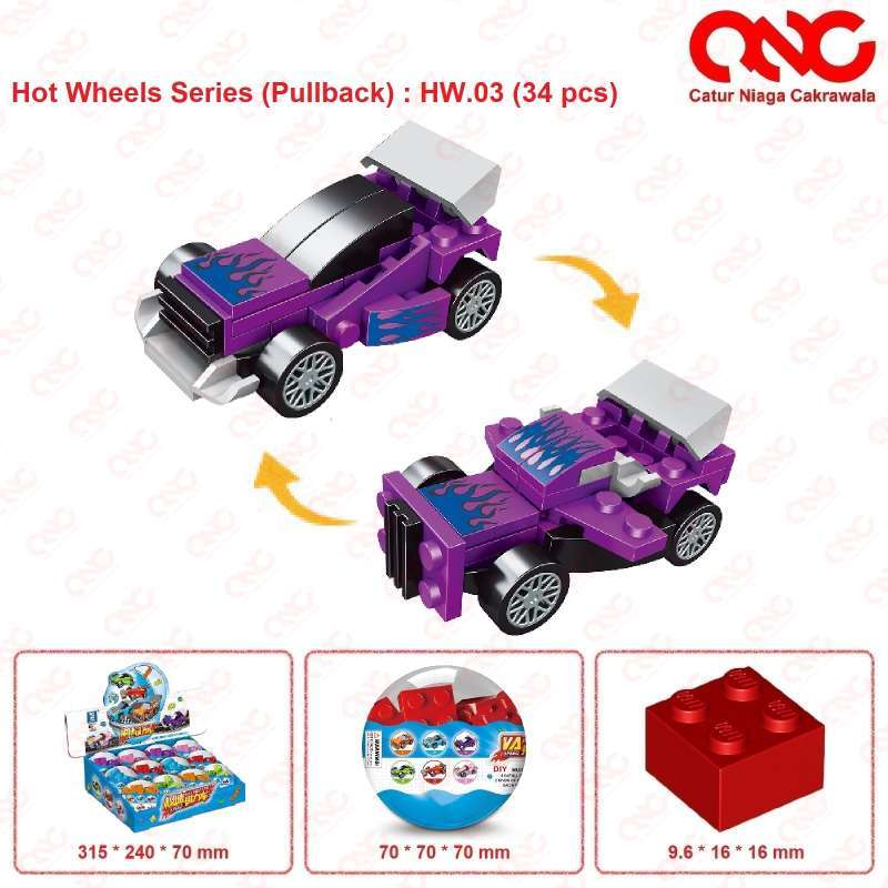 Jual CNC Brick Hot Wheels Pullback LEGO Compatible ( Gacha / Gashapon ...