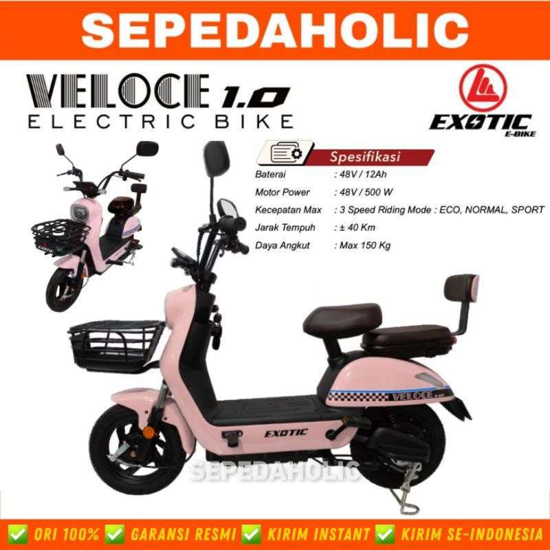 Promo Sepeda Listrik Exotic Veloce 1.0 600 Watt By Pacific Electric E ...