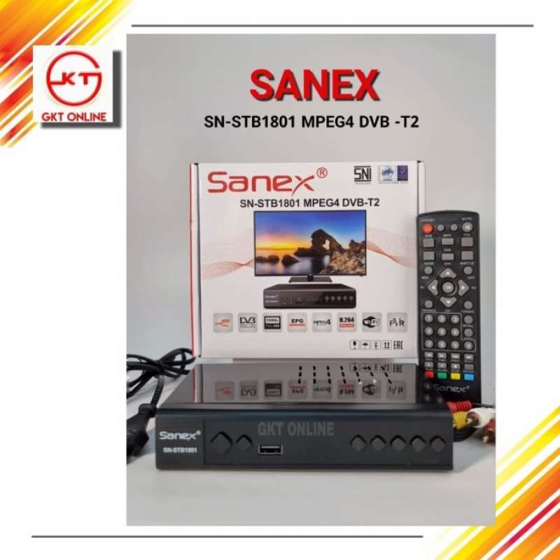 Jual Set Top Box Sanex Sn-Stb1801 Dvb-T2 /Receiver Tv Digital Stb Dvb ...