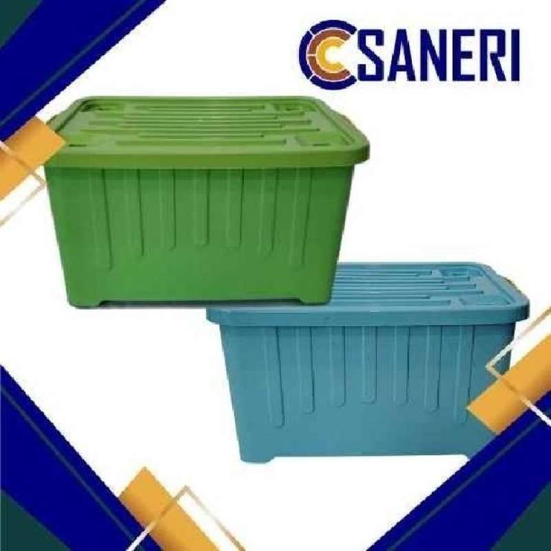 Jual Container Box Penyimpanan Plastik 60 Ltr Biru Hijau Pastel - Hijau ...